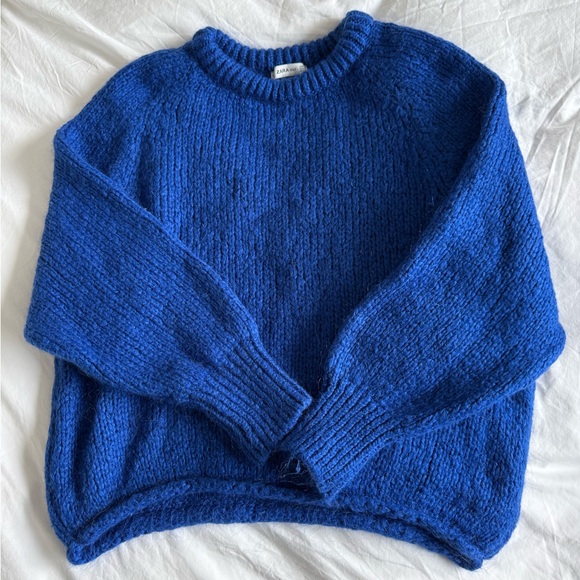 Zara | Sweaters | Zara Royal Blue Chunky Knit Sweater | Poshmark